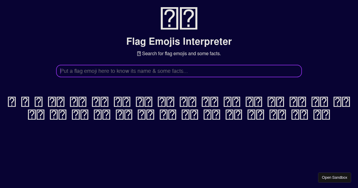 neogcamp-flag-emoji-interpreter - Codesandbox