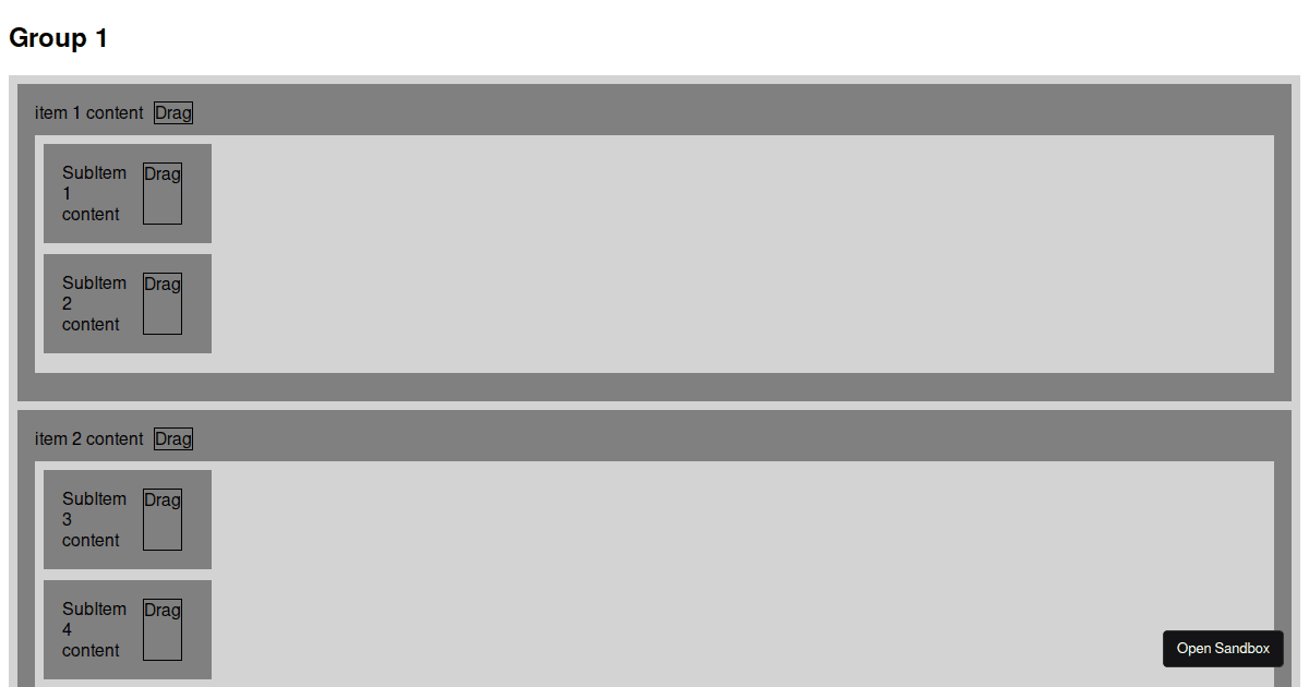 Nested DnD - Codesandbox