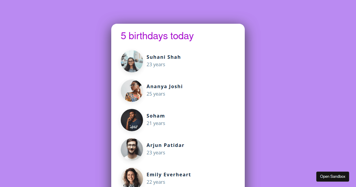 birthday-reminder-react-app - Codesandbox