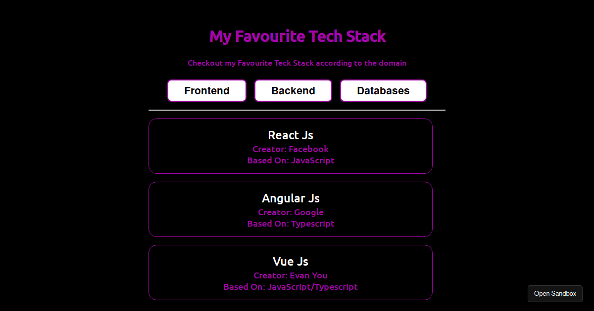 tech-stack - Codesandbox