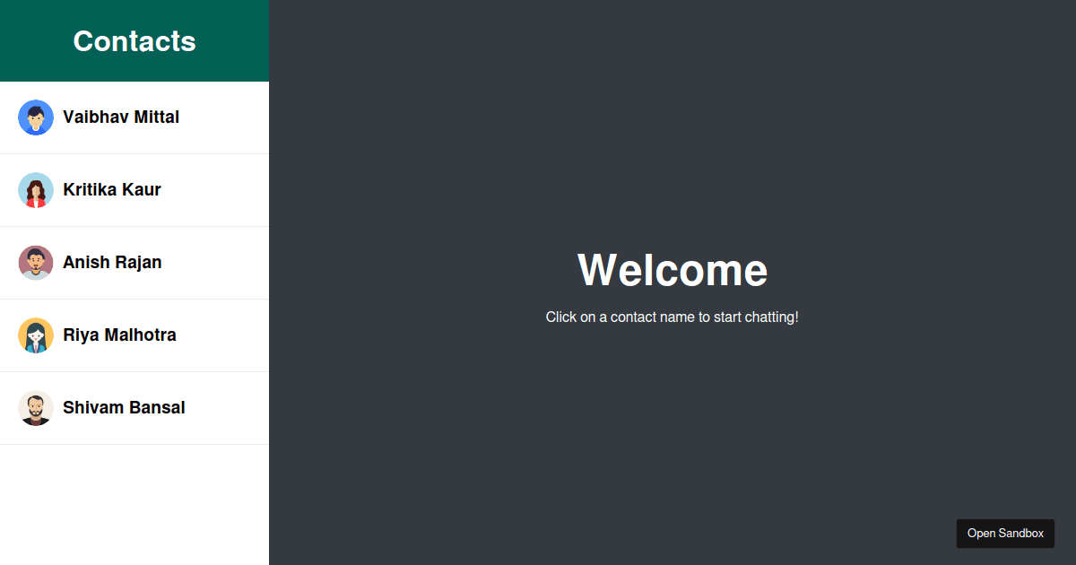 Chat App Ui Codesandbox