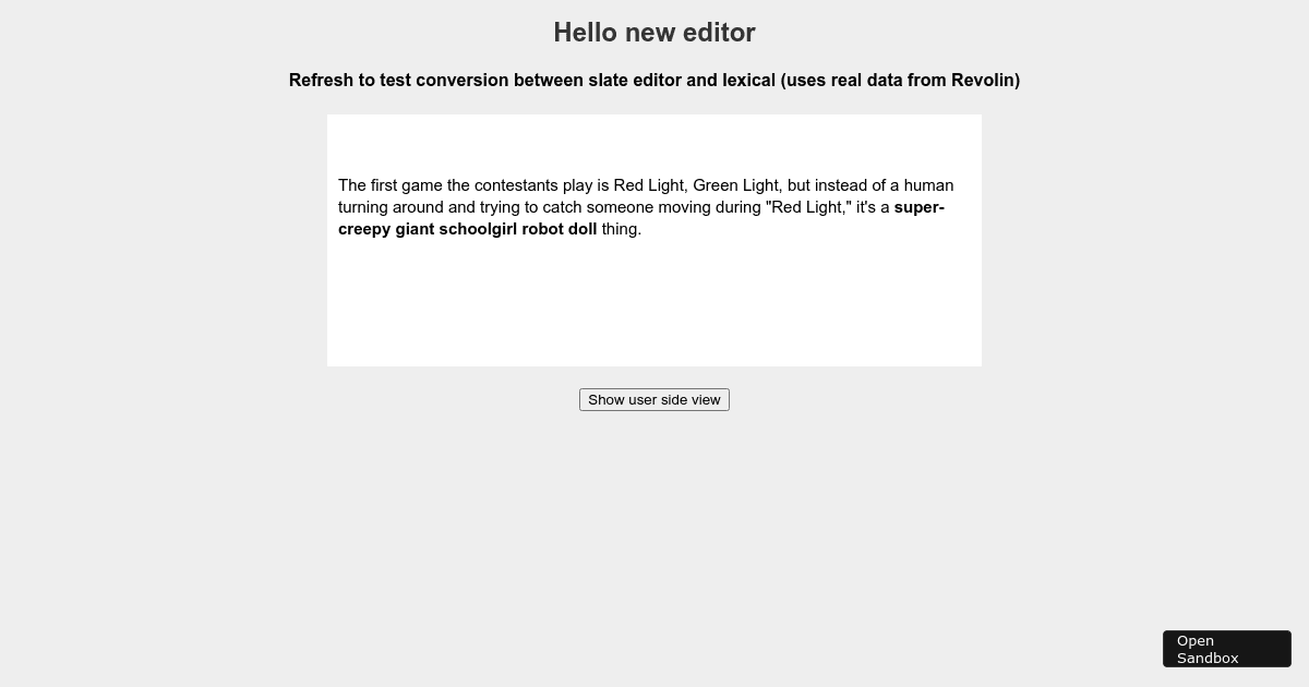 Lexical rich text editor test (forked) - Codesandbox