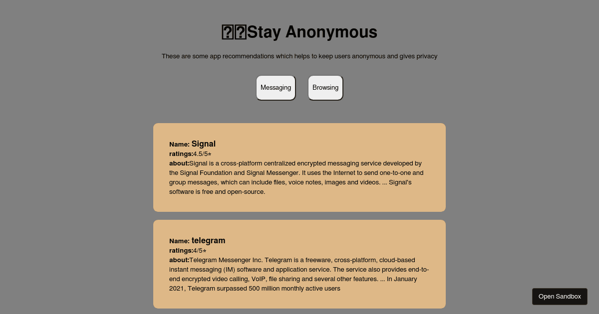 stay-anonymous - Codesandbox