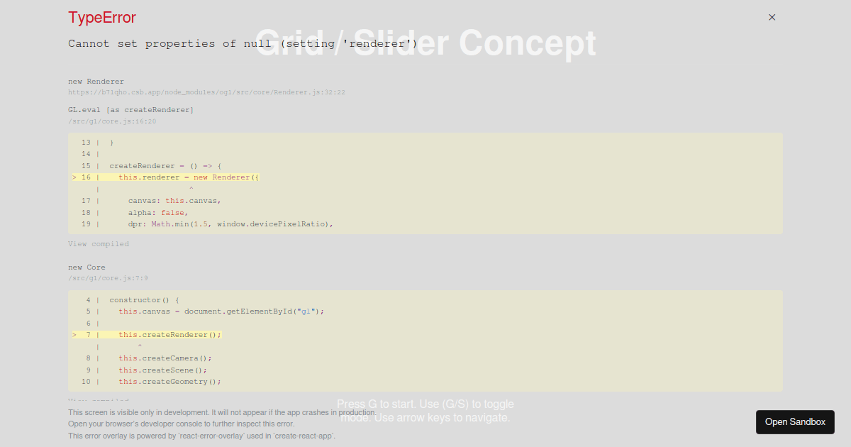 Webgl Grid Slider Codesandbox
