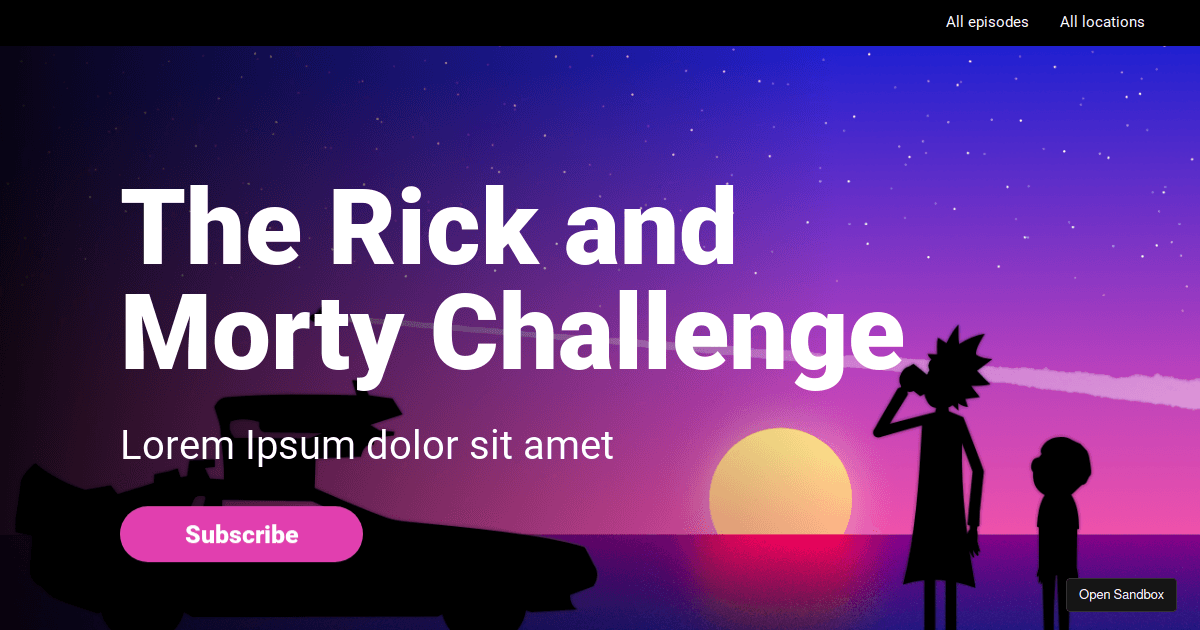 Rick and Morty React Challenge - Codesandbox
