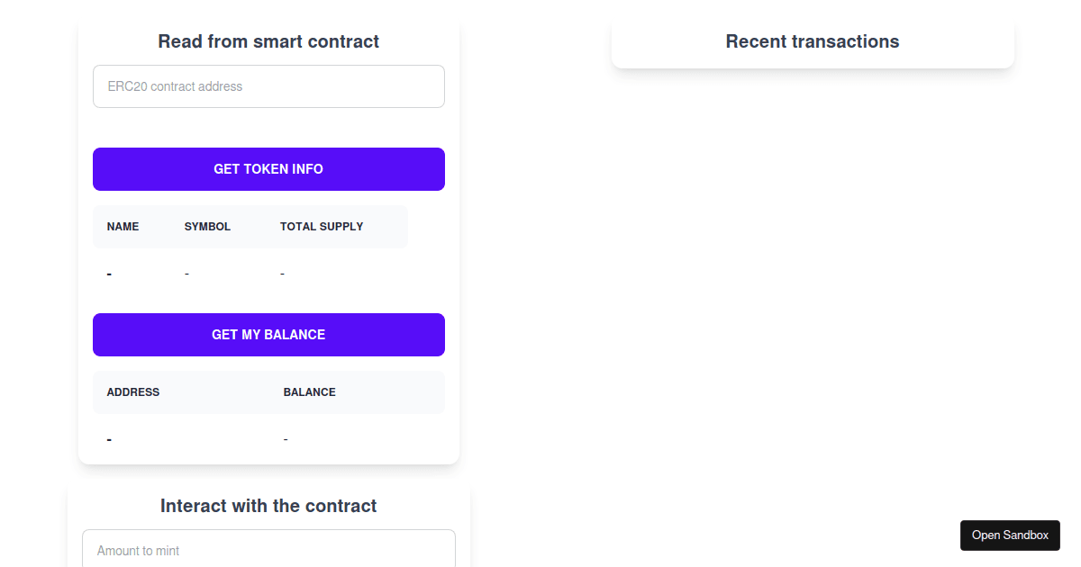 React Write Read Smart Contracts Codesandbox 5221