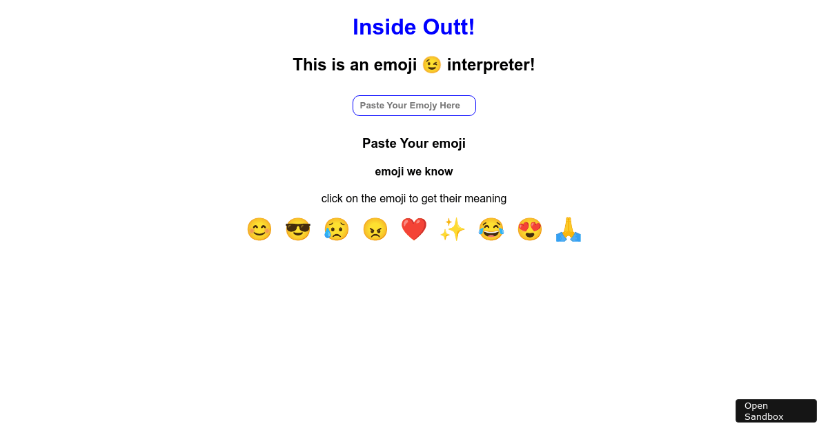 Emoji Interpreter React Codesandbox 