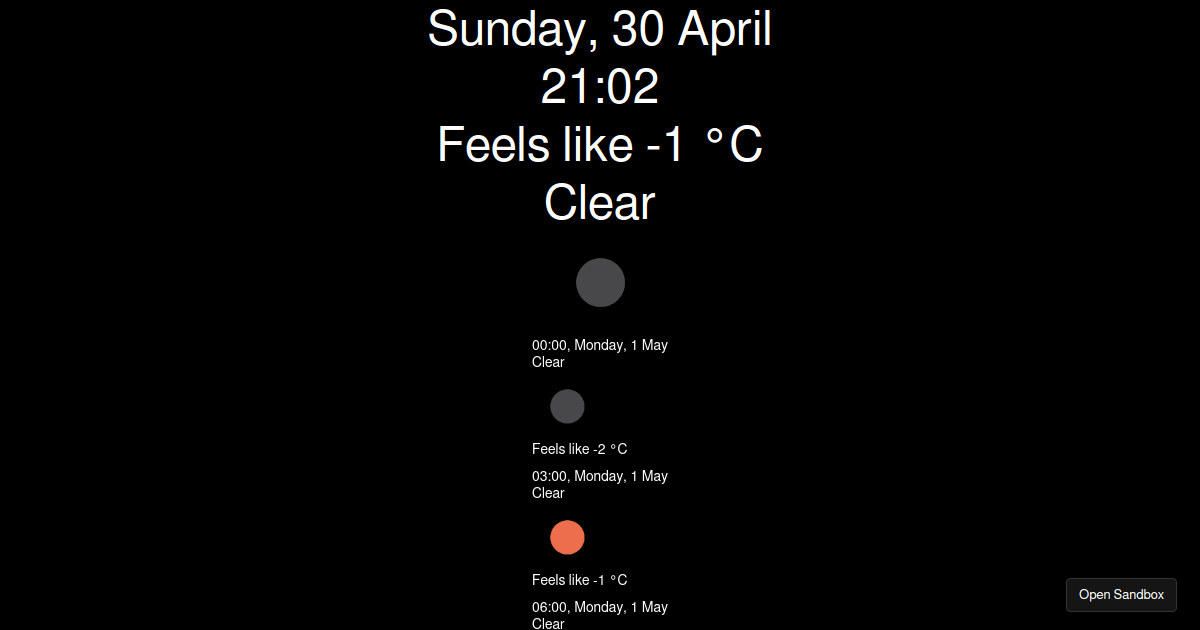 Smart Mirror UI Prototype - Codesandbox