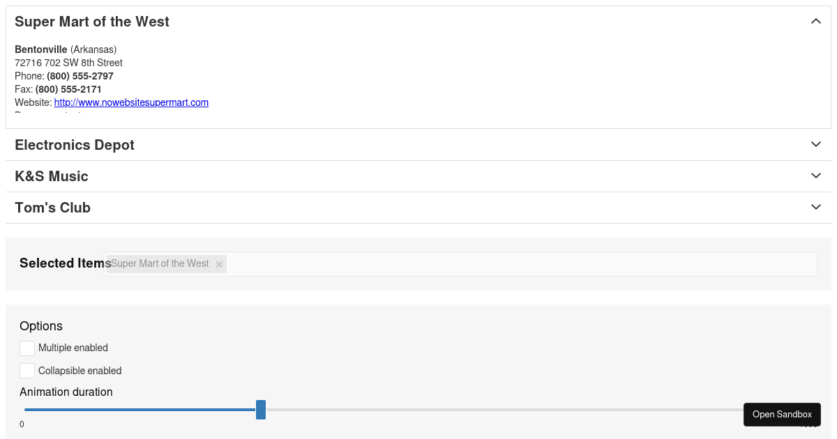 Overview - DevExtreme Accordion - Codesandbox