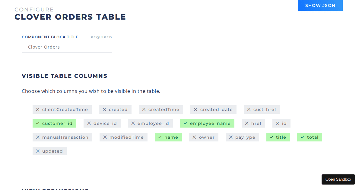 JSON Configurator - Codesandbox