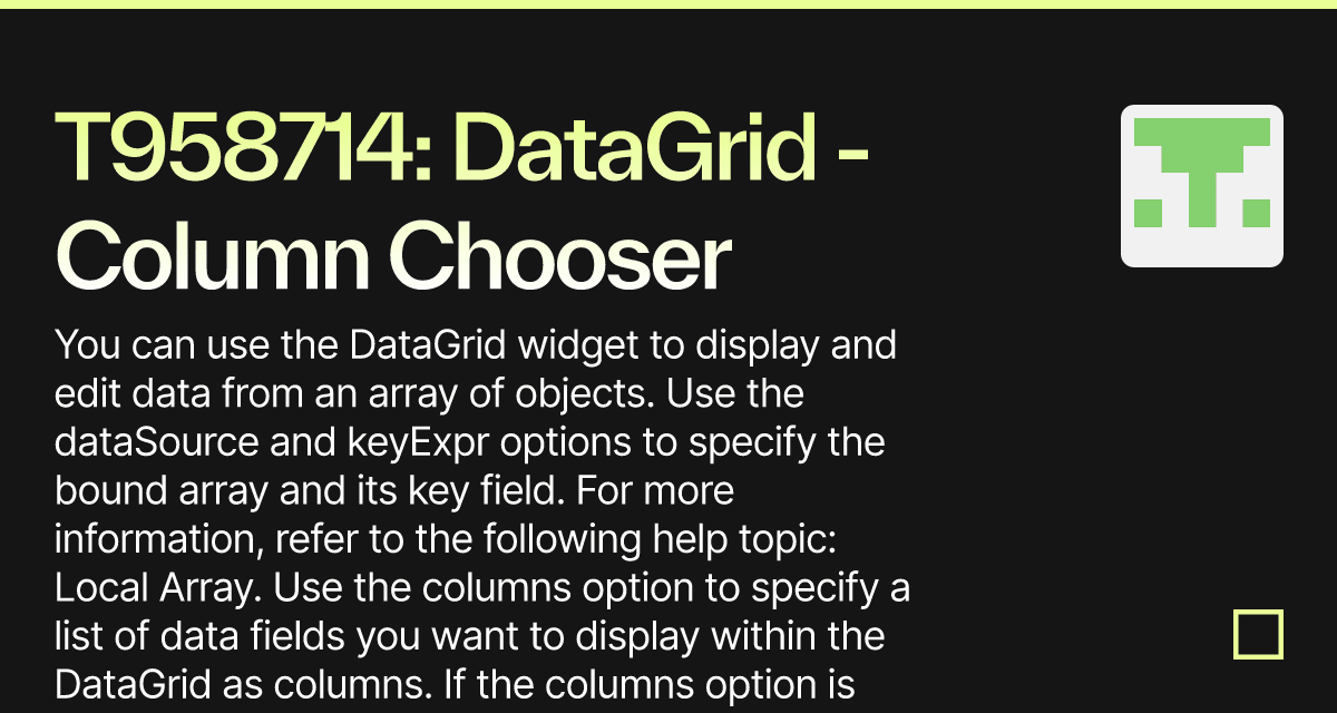 T958714 Datagrid Column Chooser With Apply Button Codesandbox