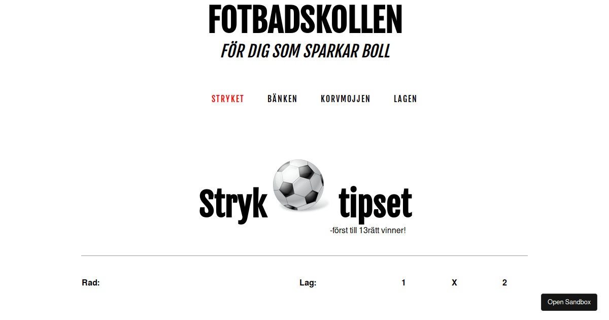 Uppg3 Stryktipset - Codesandbox
