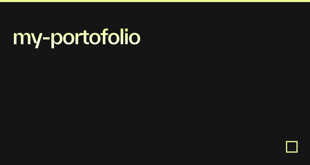 my-portofolio - Codesandbox