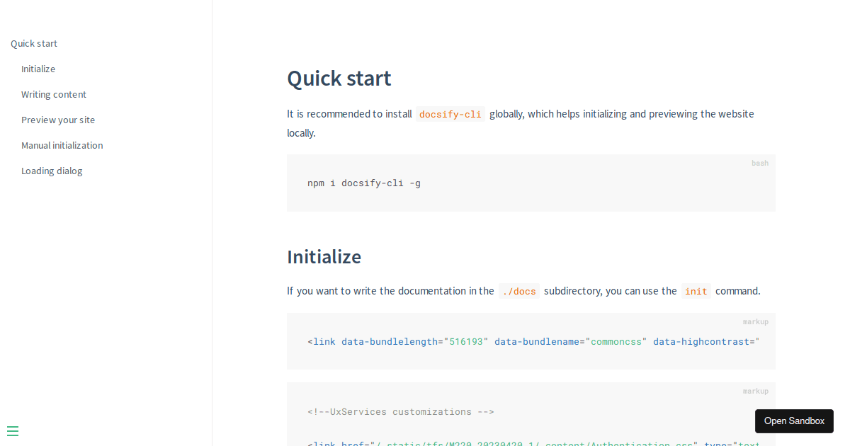 docsify-template (forked) - Codesandbox