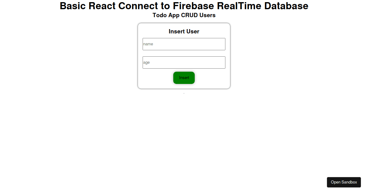 React Connect Firebase Real Time Database Codesandbox 3048