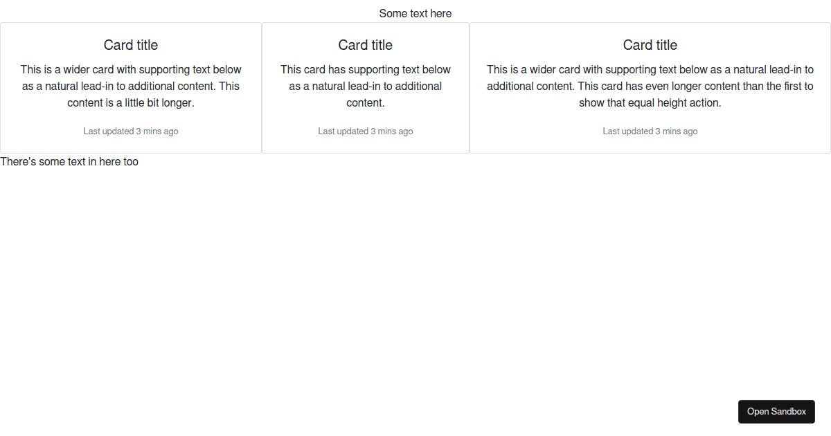React-Bootstrap horizontal card deck - Codesandbox React-Bootstrap horizontal card deck - Codesandbox