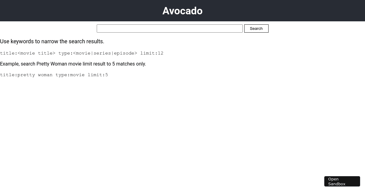avocado - Codesandbox