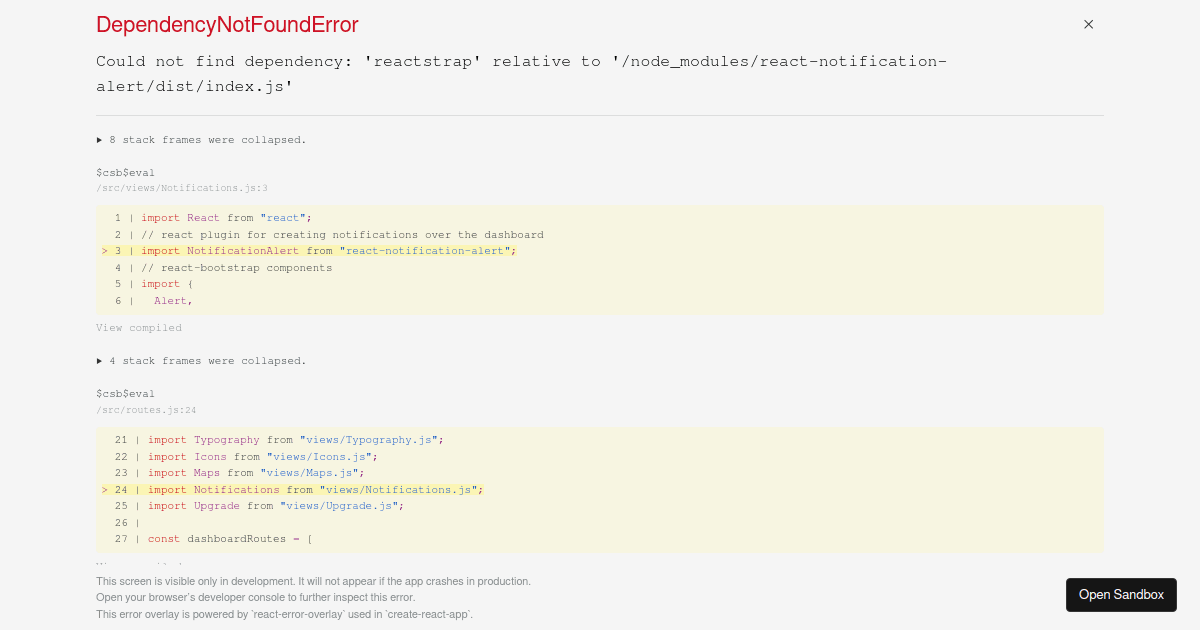 Light Bootstrap Dashboard React Codesandbox