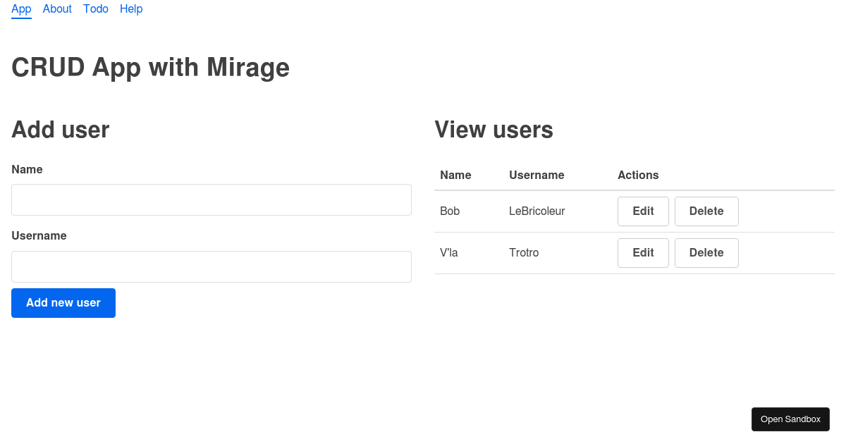 crud-with-mirageJs-workshop - Codesandbox