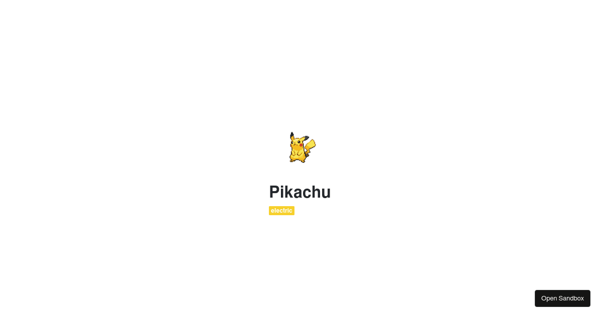 Fetch Pikachu - Codesandbox