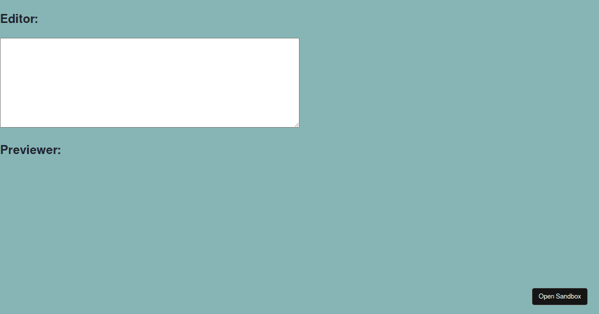 Simple React Markdown Previewer Codesandbox