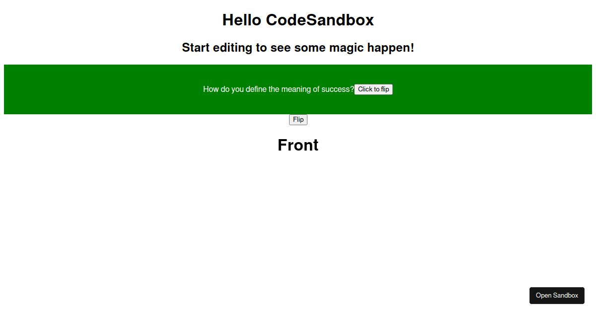 Flip Card - Codesandbox