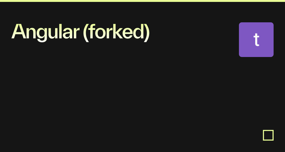 Angular (forked) - Codesandbox