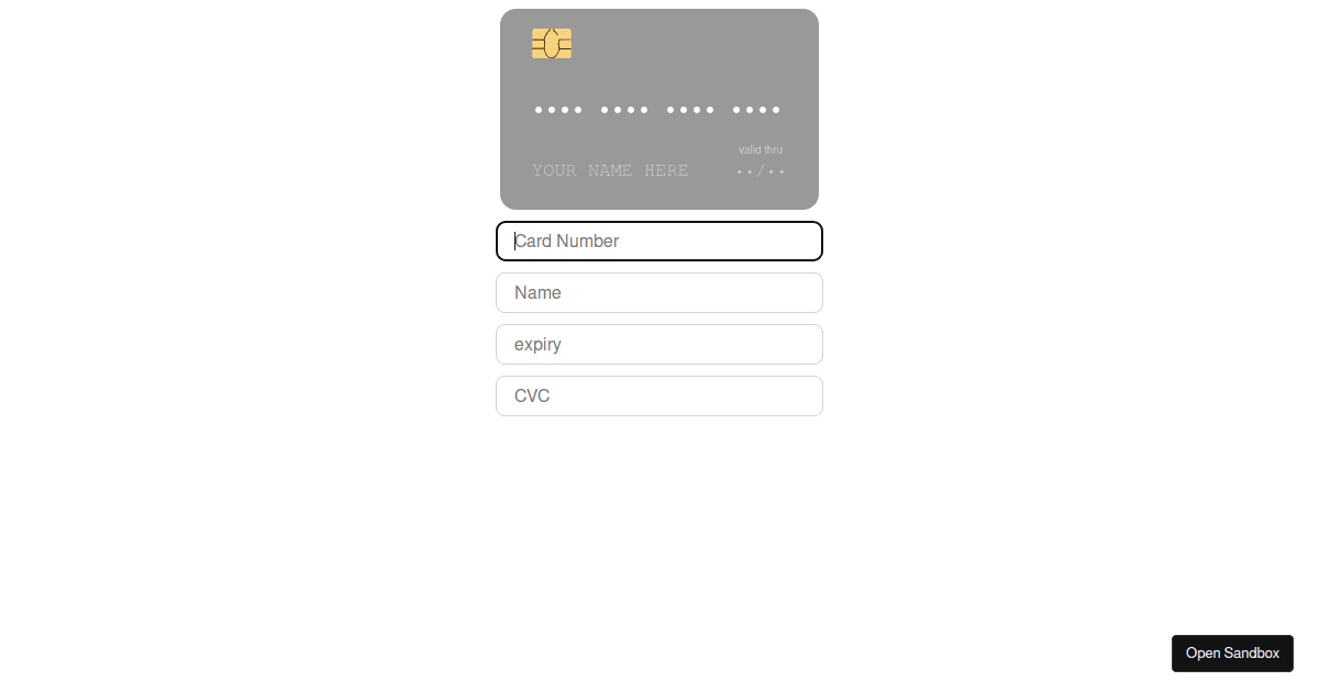 react-credit-cards-sample (forked) - Codesandbox