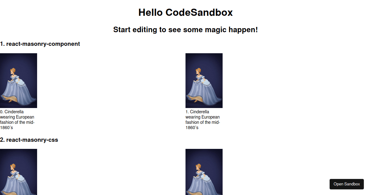 react-masonry-library - Codesandbox