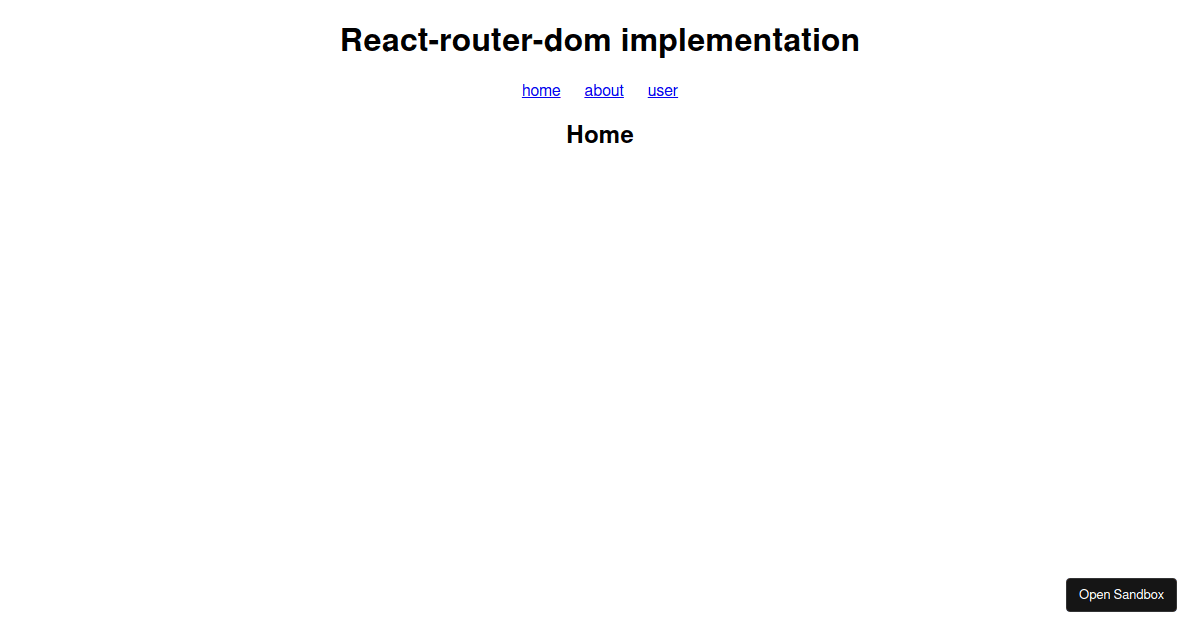 React Router Dom Implementation Codesandbox