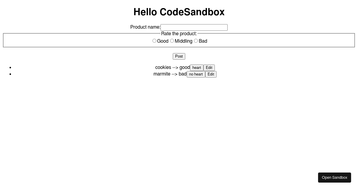 Edit Mode Edit Adding Preset Input Fields Fieldset Done Favs Codesandbox