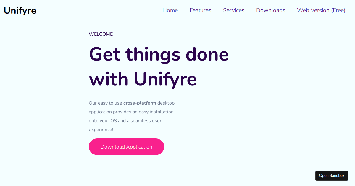 Landing page for an app concept (forked) - Codesandbox