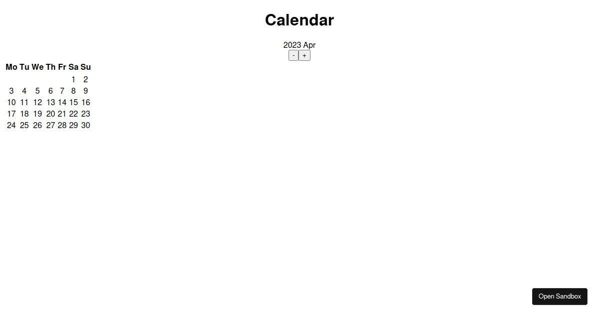 custom-calendar - Codesandbox