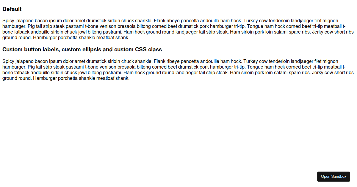 Read more (forked) - Codesandbox