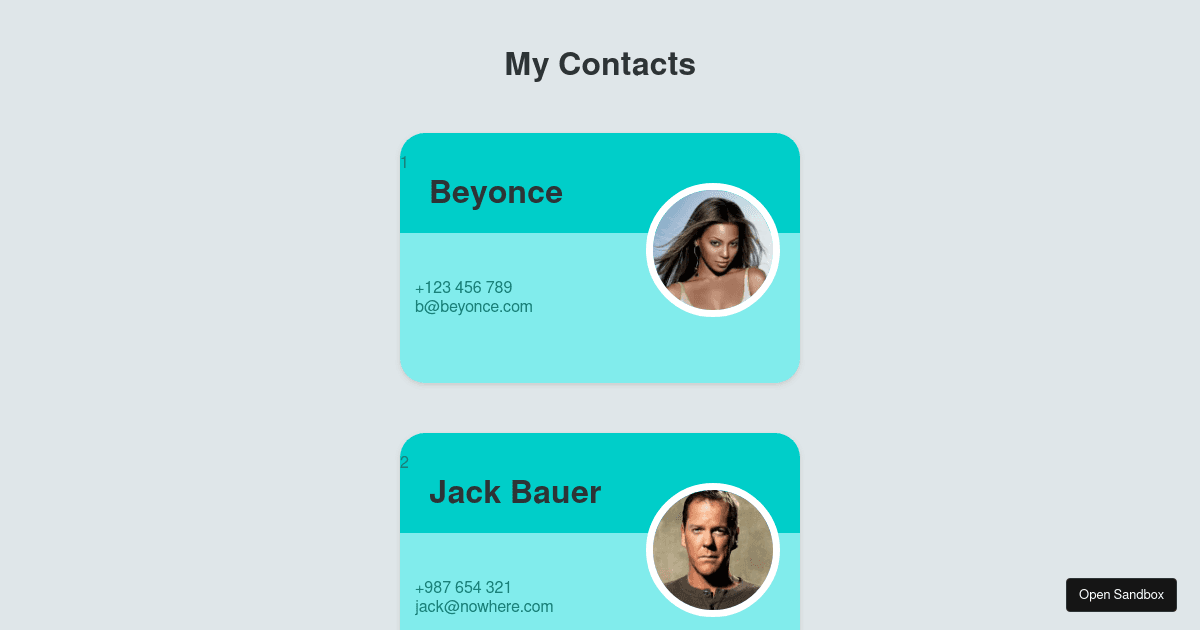 React Props Practice (forked) - Codesandbox