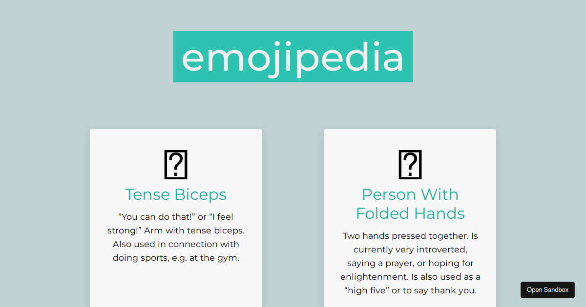 emojipedia (Mapping practice) - Codesandbox