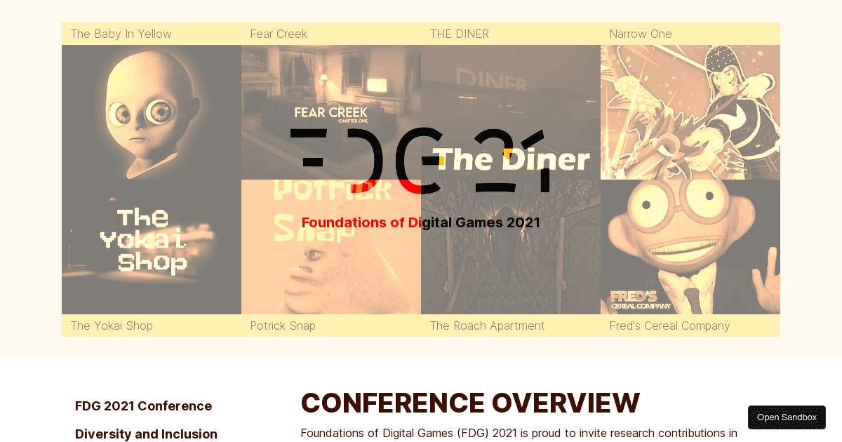 FDG 2021 Website - Codesandbox