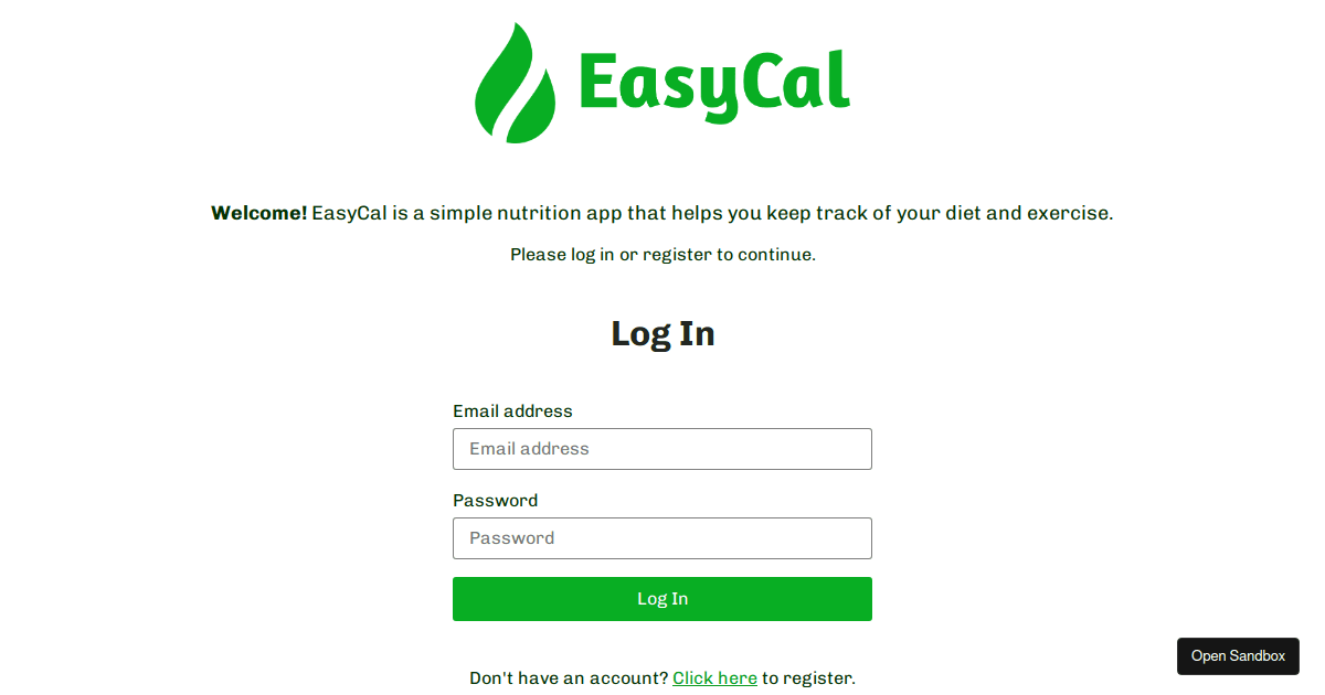 easycal - Codesandbox