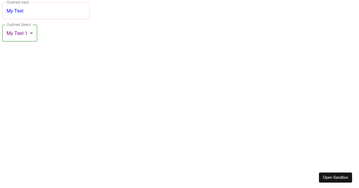 Custom outlined select border but not outlined input - Codesandbox Custom outlined select border but not outlined input - Codesandbox