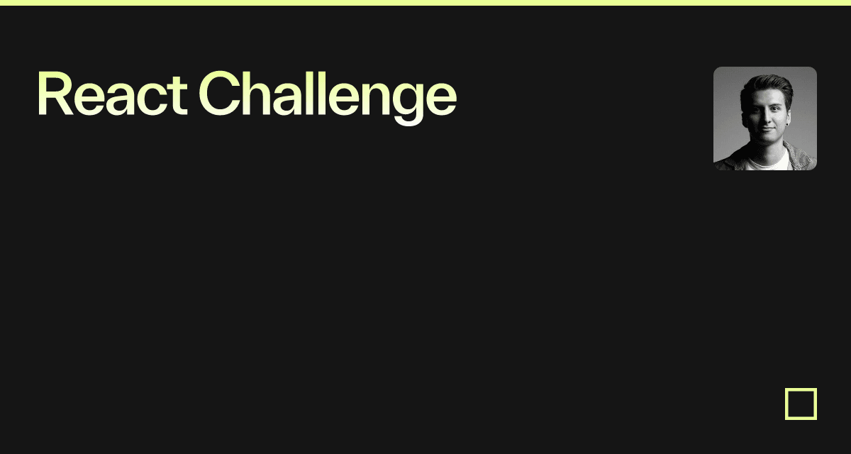 React Challenge - Codesandbox