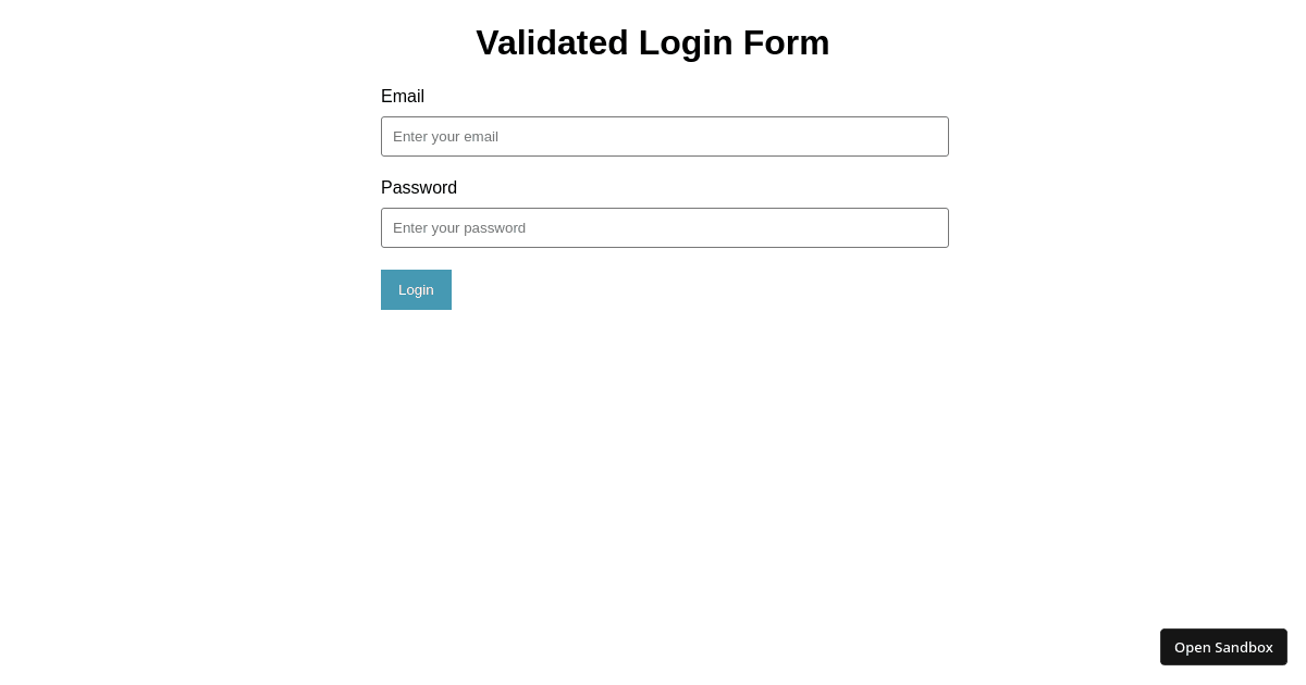 validated-react-form - Codesandbox