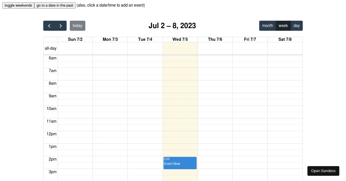 FullCalendar Vue - Codesandbox