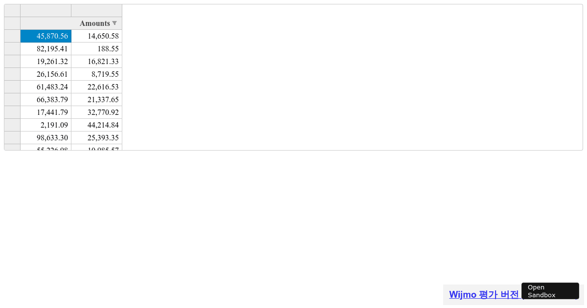 wijmo change the location of column header - Codesandbox