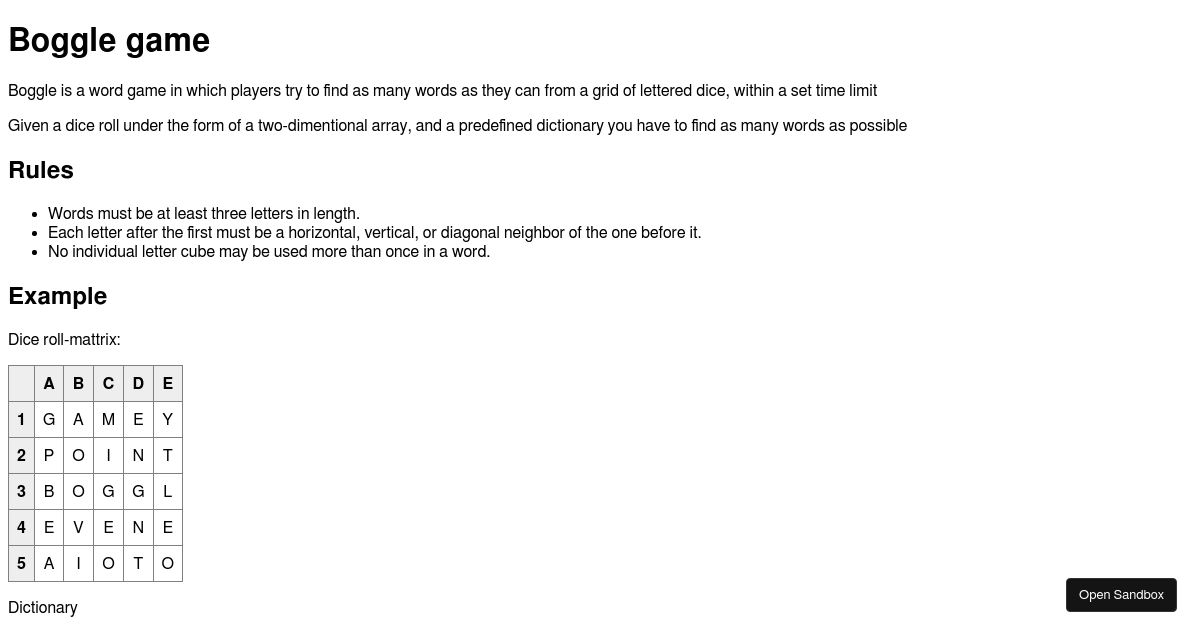 boggle-game - Codesandbox