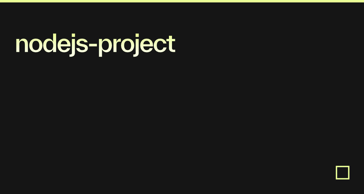 nodejs-project - Codesandbox