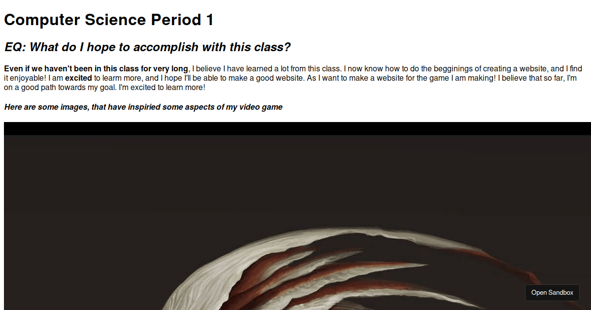 Html Project For Class Codesandbox 6984