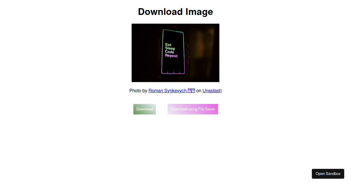 Download File - Codesandbox
