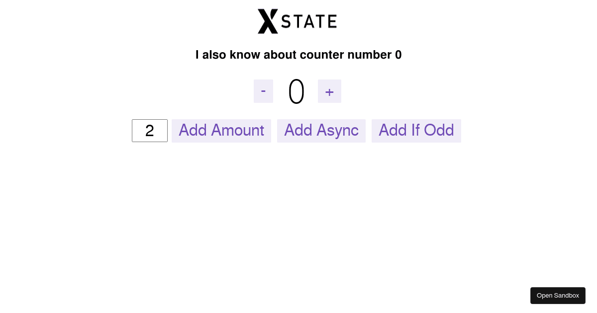 xstate-counter - Codesandbox