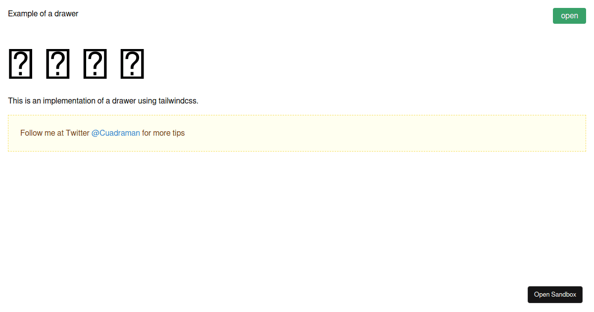 React With Tailwinds Drawer Codesandbox 3806
