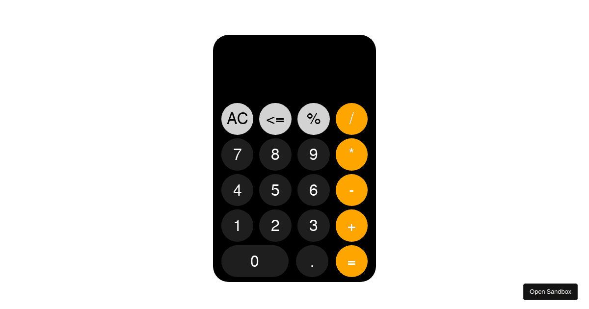 Calculator project (forked) - Codesandbox